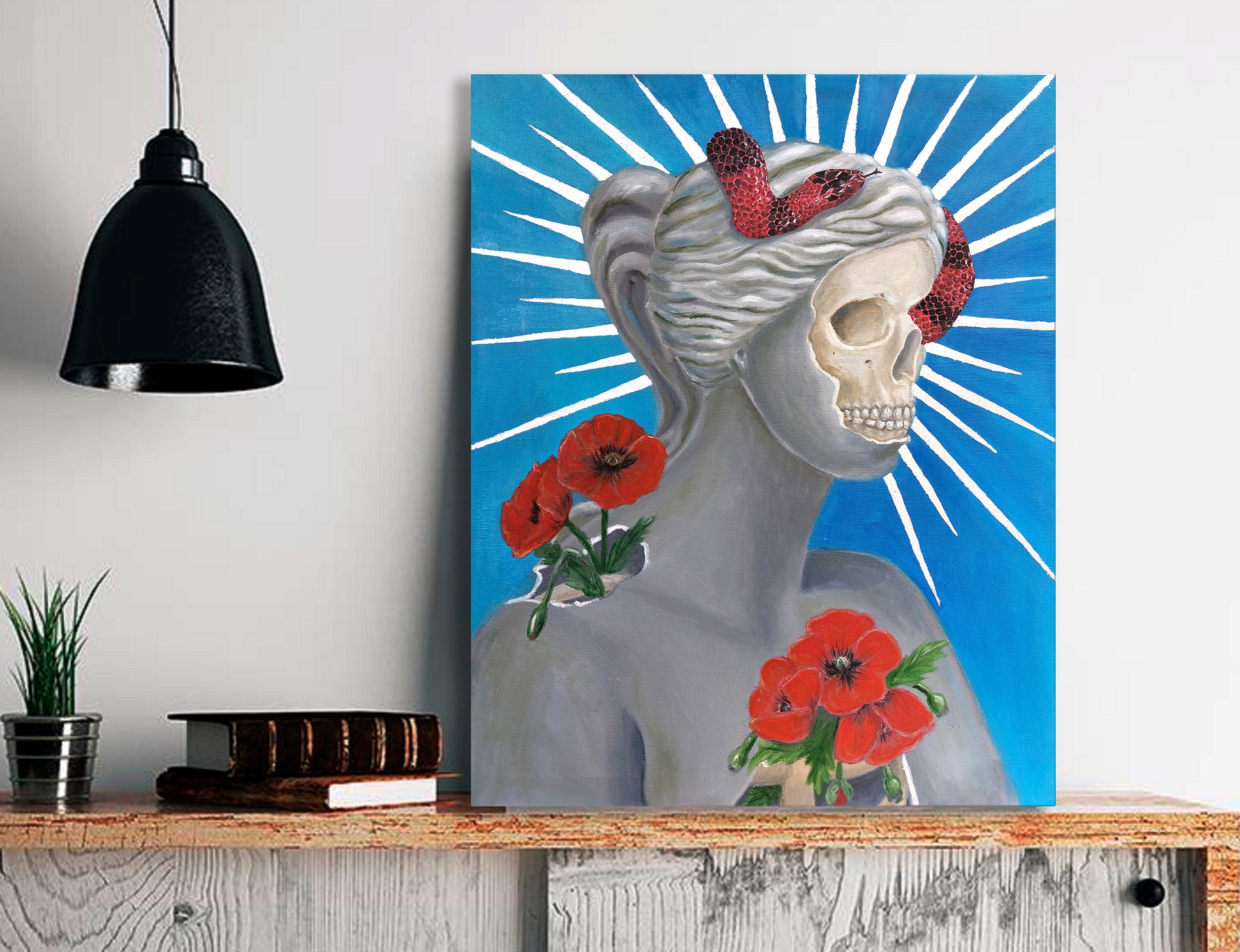 Surreal Skull Painting