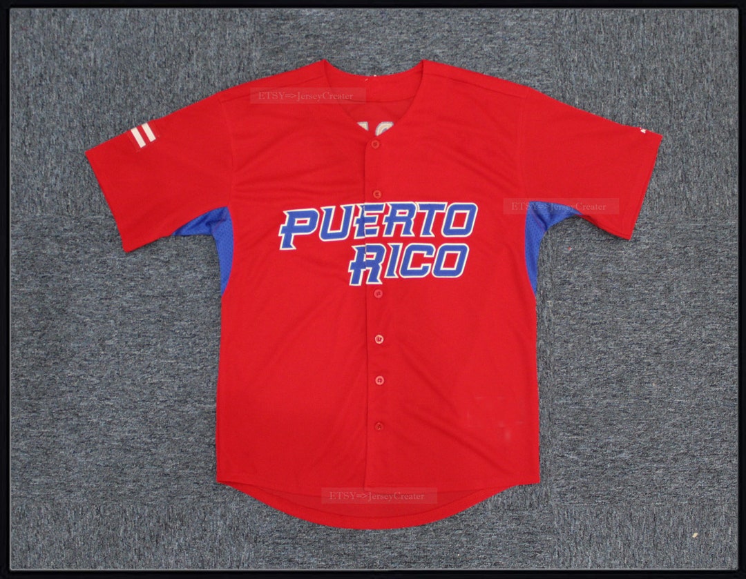 Retro Correa Clemente Lindor Puerto Rico Baseball Jersey Red Sewn ...