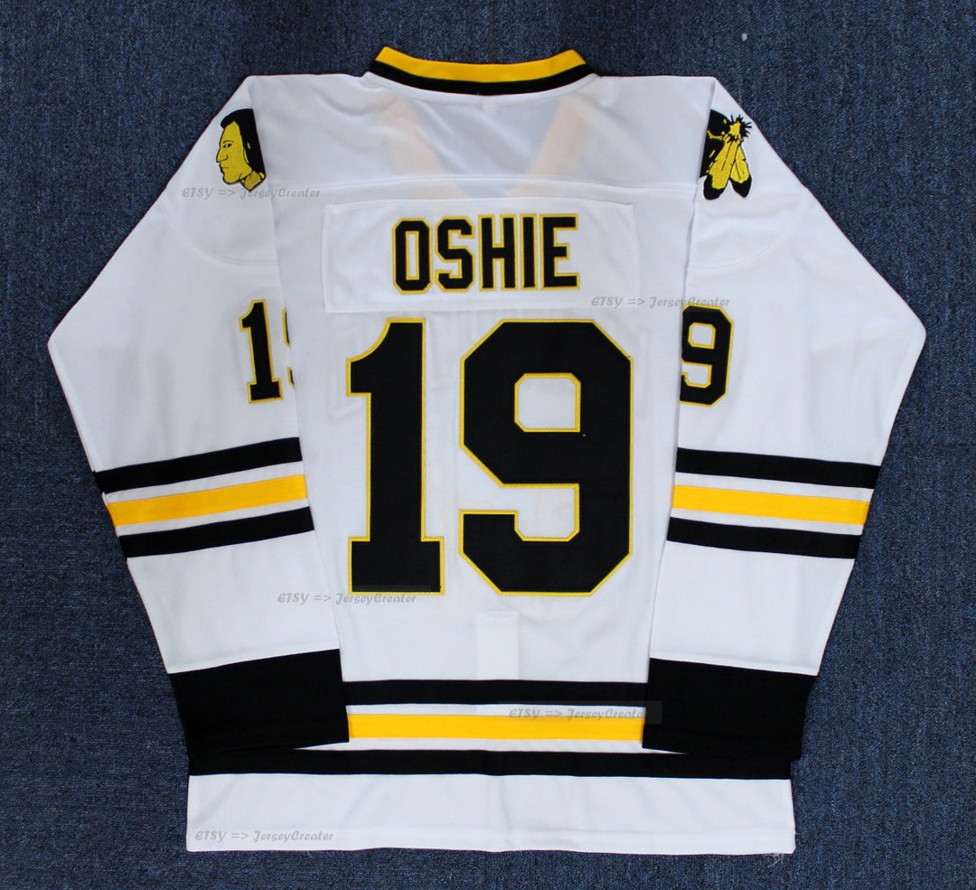 Throwback T. J. Oshie #19 High School Ice Hockey Jersey White Stitched ...