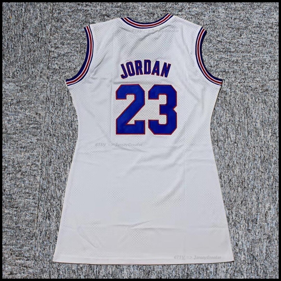 Women/girl Tune Squad #23 Jordan Basketball Jersey Dress Skirt White ...