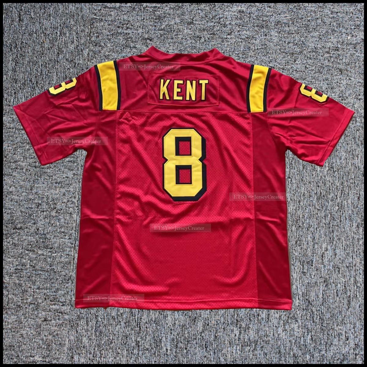 Retro Clark Kent #8 Smallville High School Football Jersey Red All Sewn ...