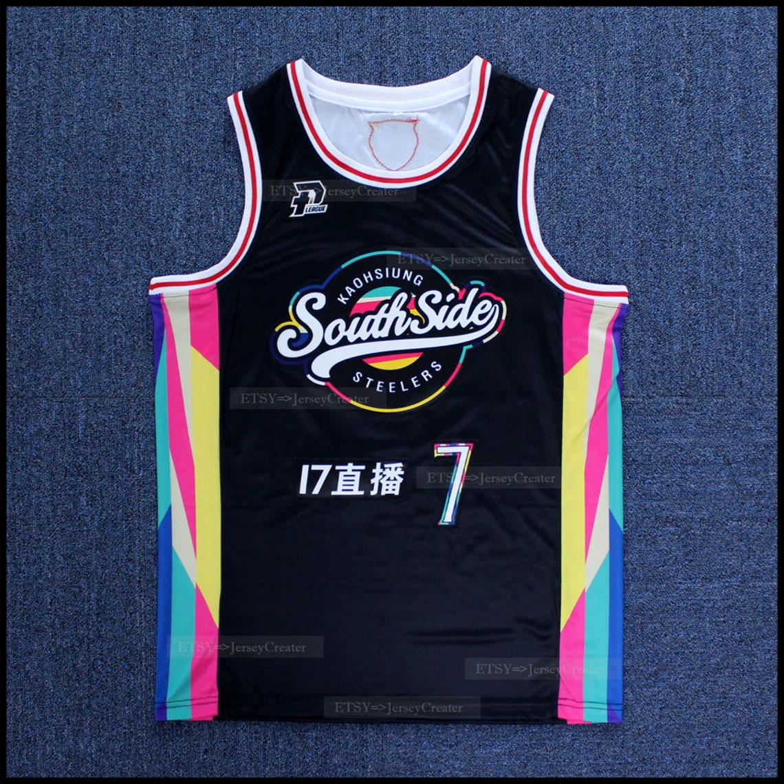 Retro Jeremy Lin 林书豪 #7 Taiwan Kaohsiung Basketball Jersey Black Custom ...