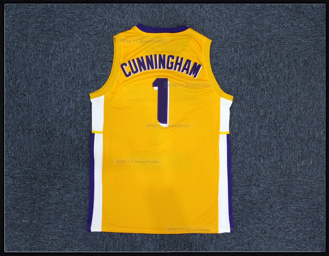 Throwback Cunningham #1 High School Basketball Jersey Allstitched ...