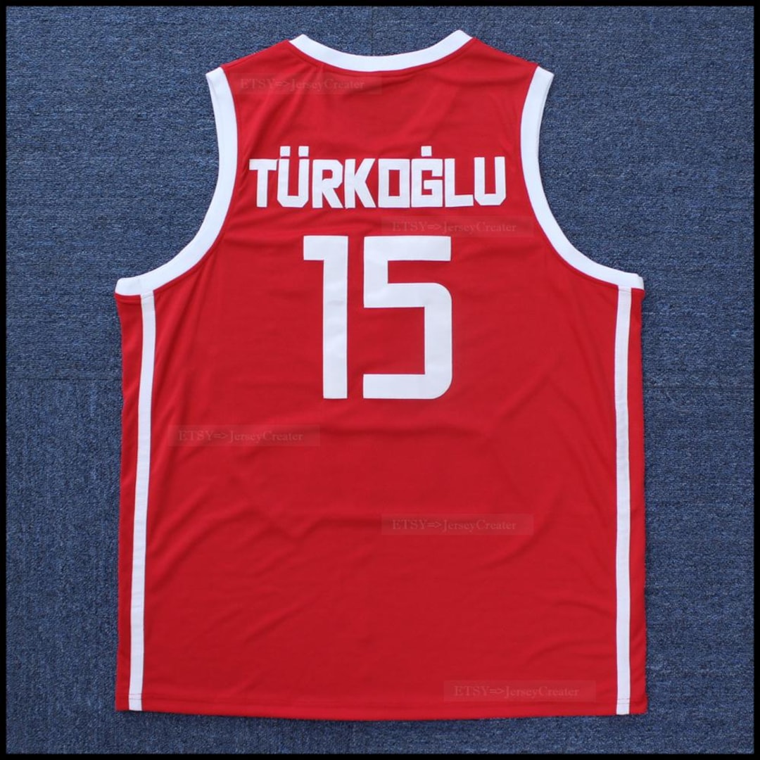 Retro Hedo Turkoglu #15 Team Türkiye Turkey Basketball Jersey Custom ...