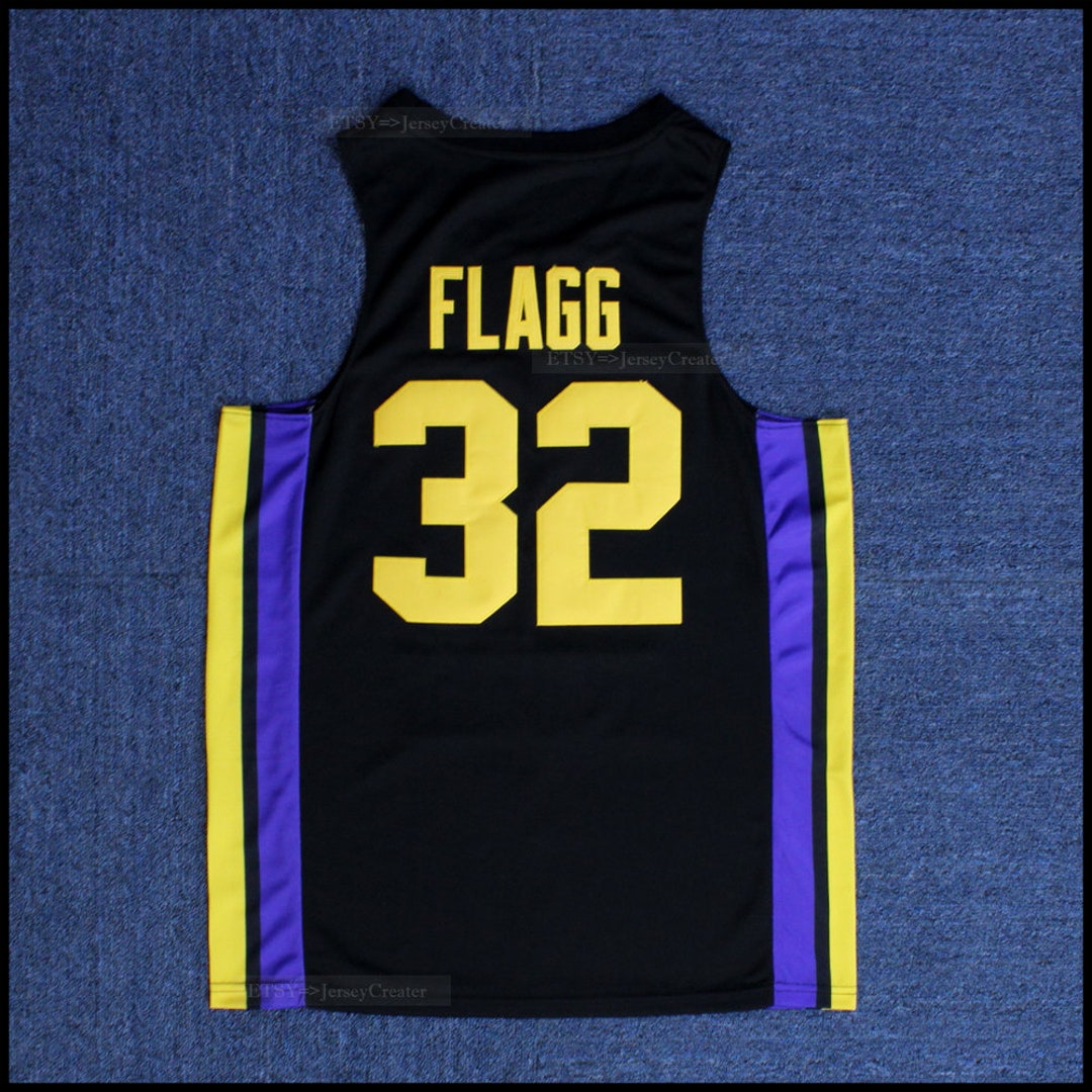 Retro Flagg #32 High School Basketball Jersey Custom Names Black/white ...