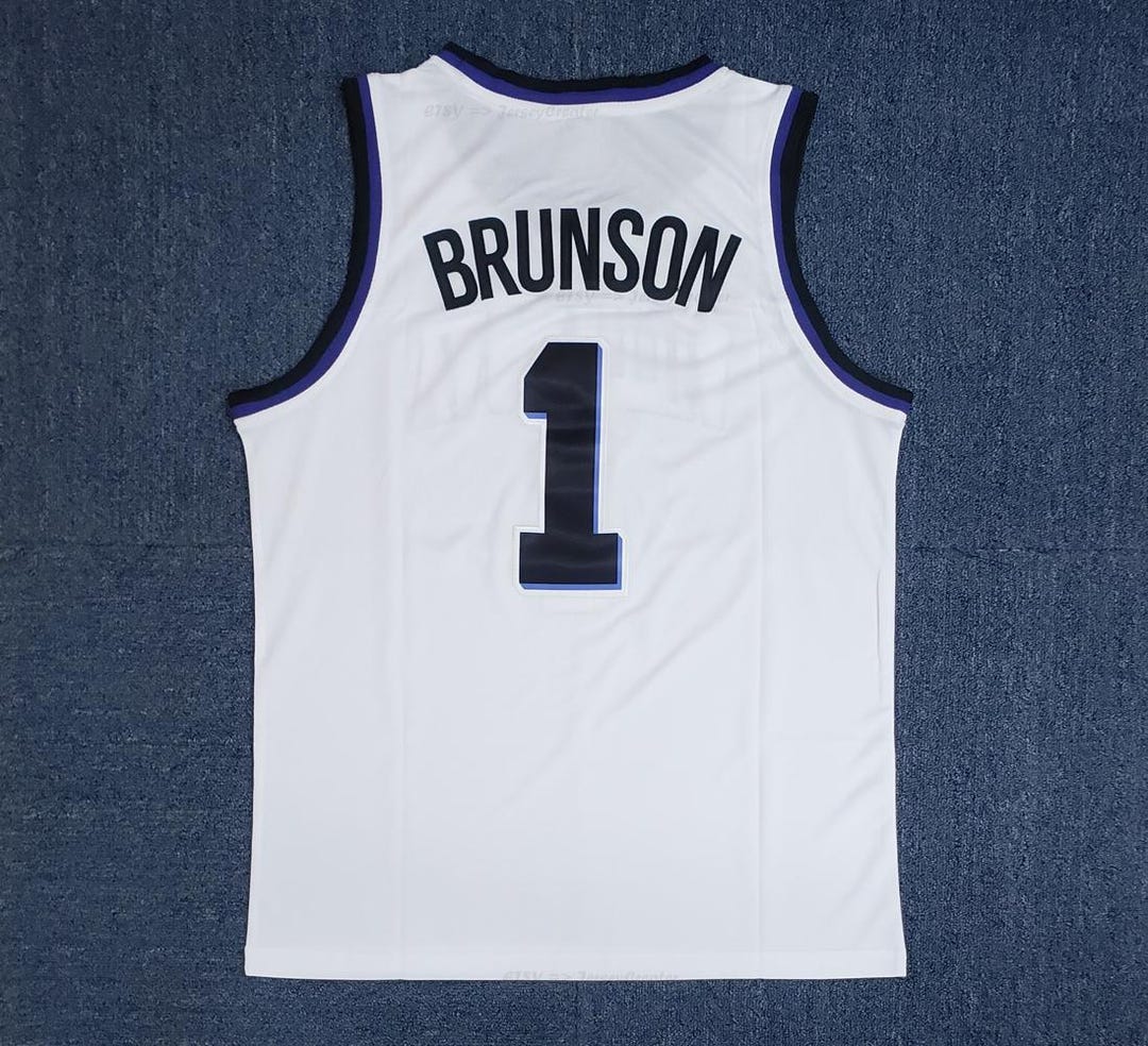 Retro Jalen Brunson #1 Basketball Jersey White Sewn;toddler/youth/men ...