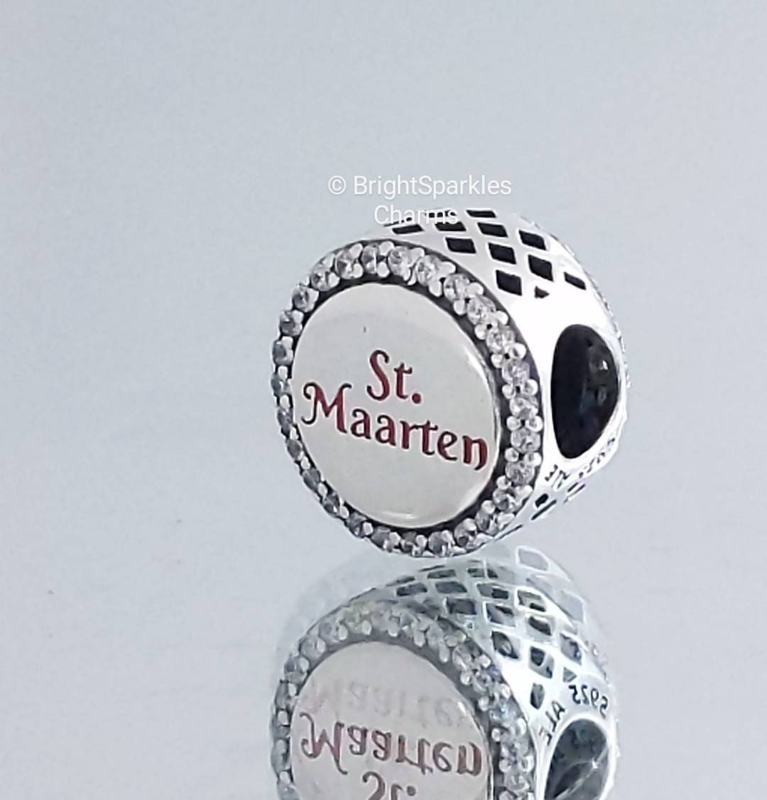 Pandora St. Maarten Beach Sandals Button Charm Mix Enamel Clear Cubic ...