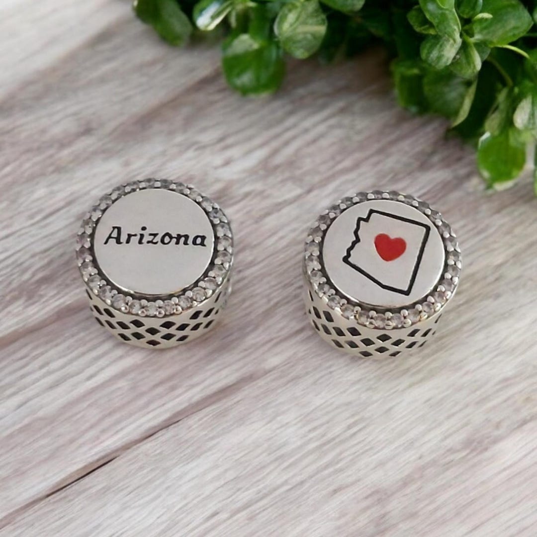 Pandora Arizona State Travel Destination Bead Charm W/clear CZ - Etsy