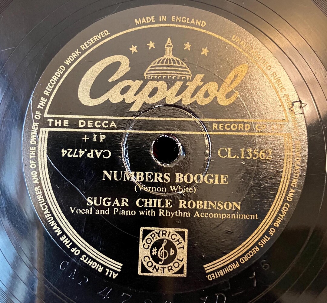 Sugar Chile Robinson 78rpm Numbers Boogie 1951 Shellac - Etsy