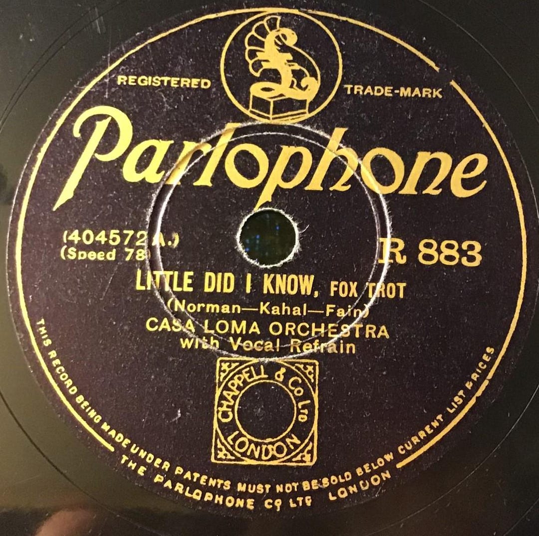 Casa Loma Orchestra 78rpm Little Did I Know 1931 Shellac - Etsy