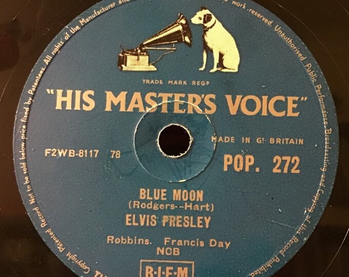 Elvis Presley 78rpm Blue Moon 1956 Shellac - Etsy