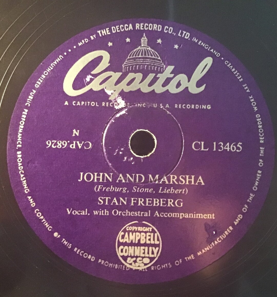 Stan Freberg 78rpm John and Marsha 1951 Shellac - Etsy