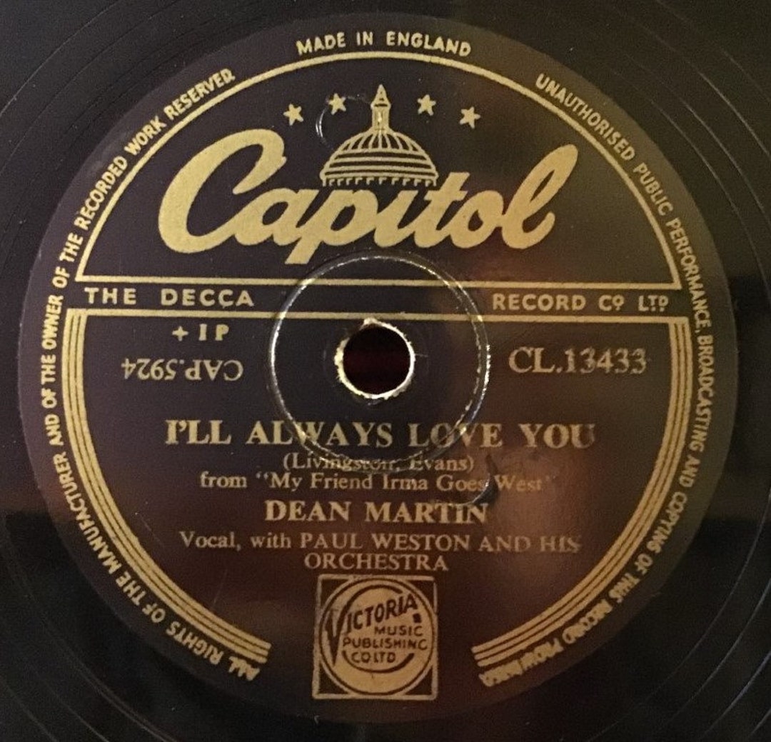 Dean Martin 78rpm I'll Always Love You 1955 Shellac - Etsy