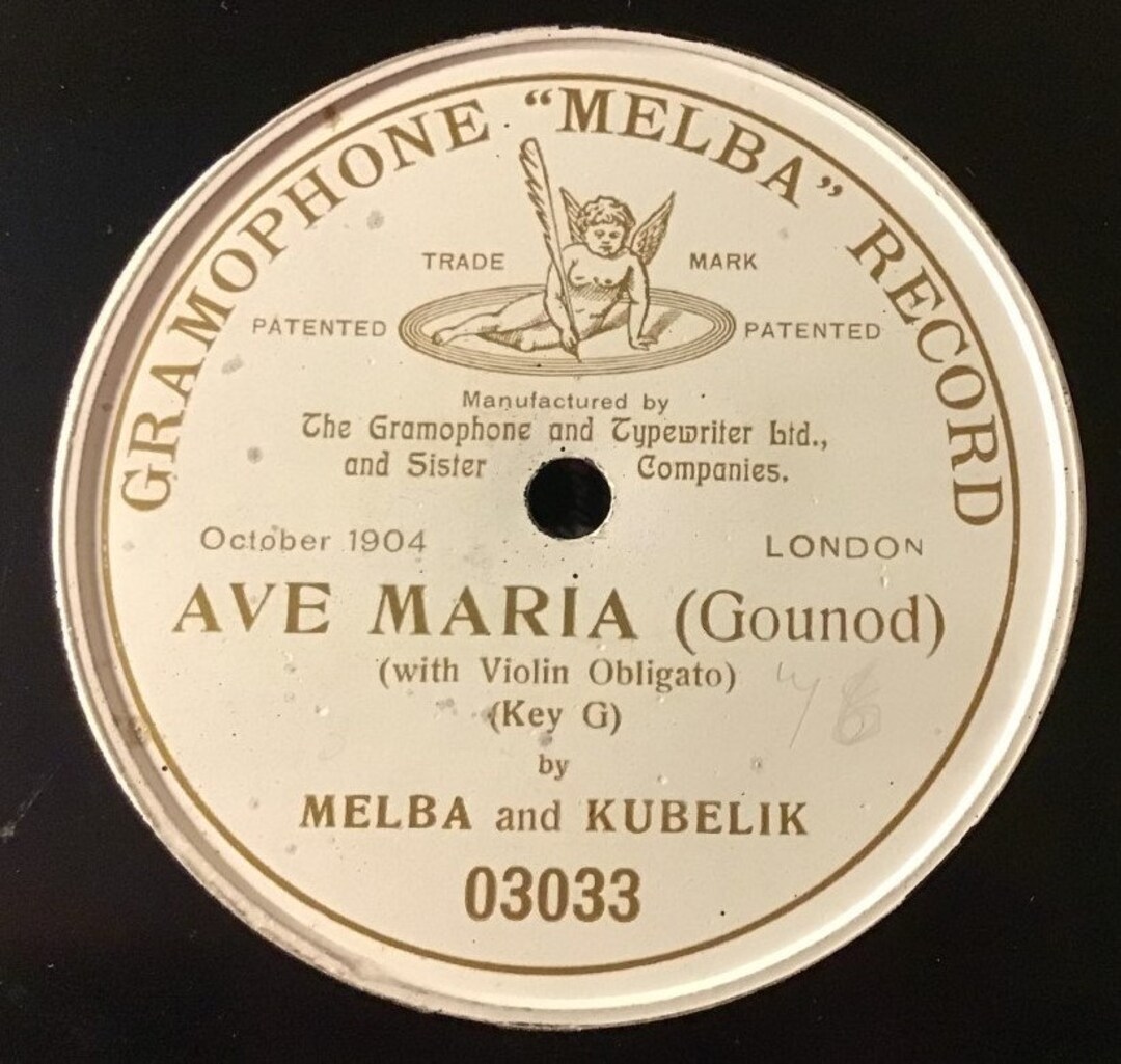Melba and Kubelik 78rpm Ave Maria 1904 Shellac - Etsy