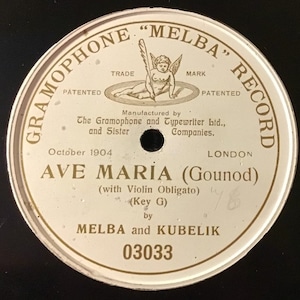 Melba and Kubelik 78rpm Ave Maria 1904 Shellac - Etsy
