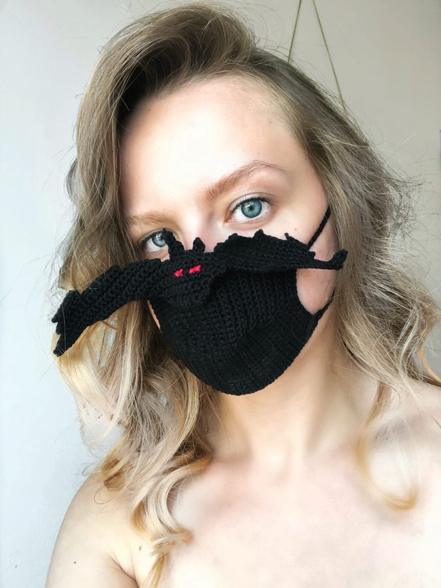 PATTERN Crochet Black Bat Face Mask Pattern Halloween Face - Etsy