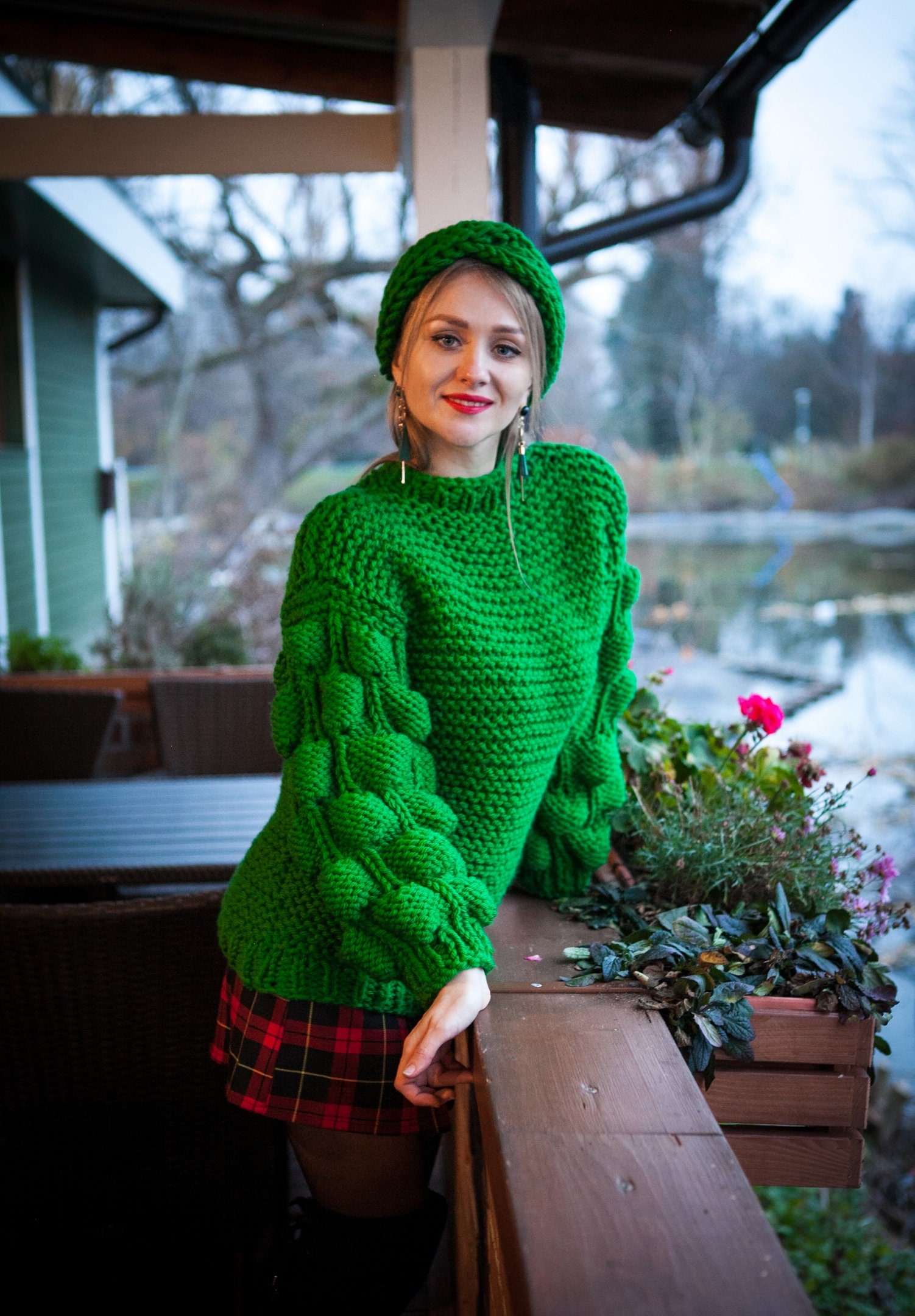 PATTERN Easy Chunky Sweater Pattern for All Sizes Bubble Sleeve Knit ...