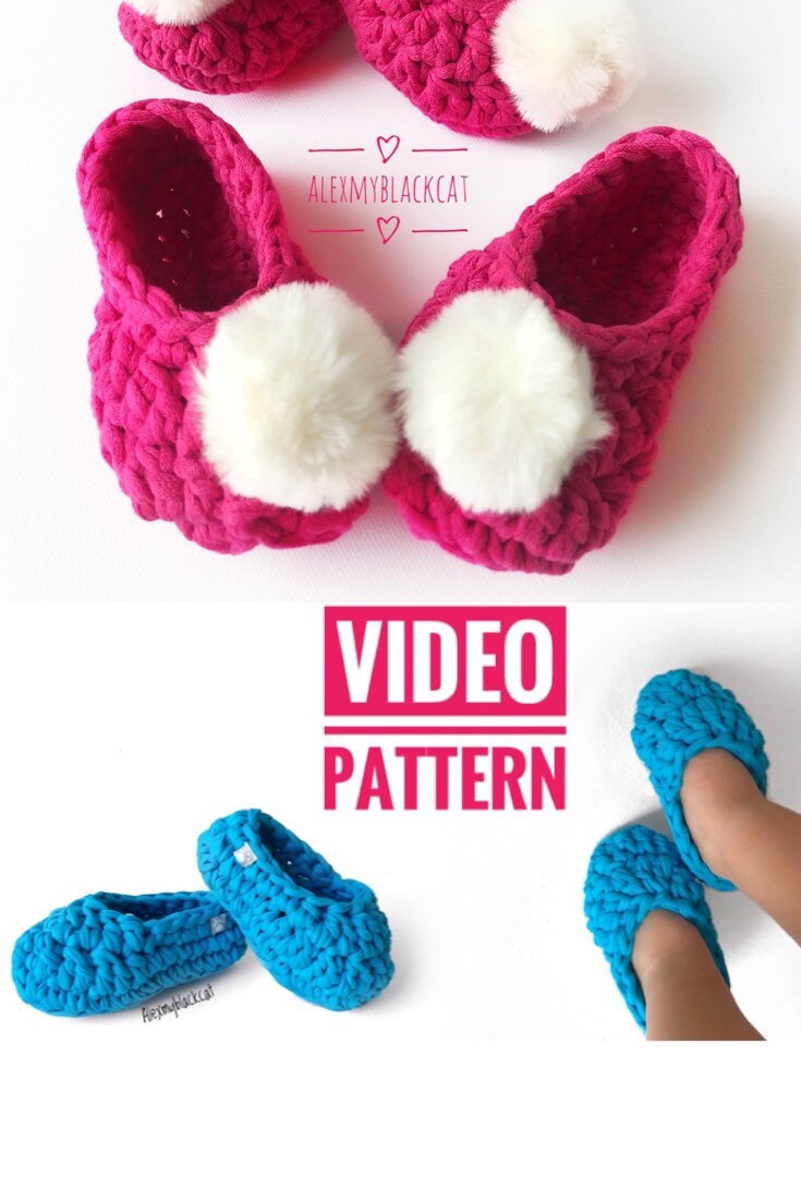 PATTERN Kids Slipper Pattern for Size 3.5 4 4.5 5 5.5 6.5 - Etsy