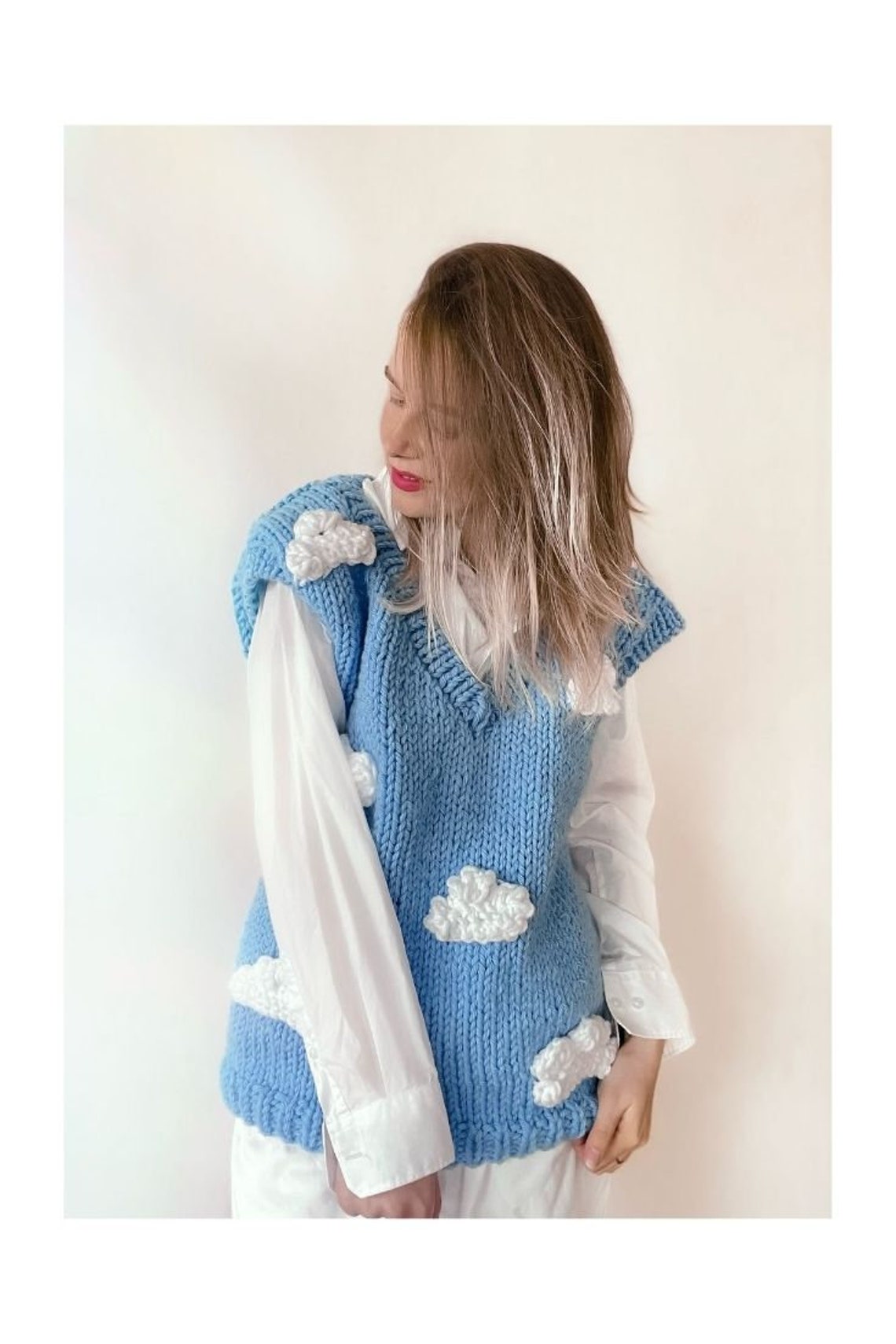 PATTERN Easy Knit Chunky Vest Pattern Beginner Knitting Vest Sweater ...