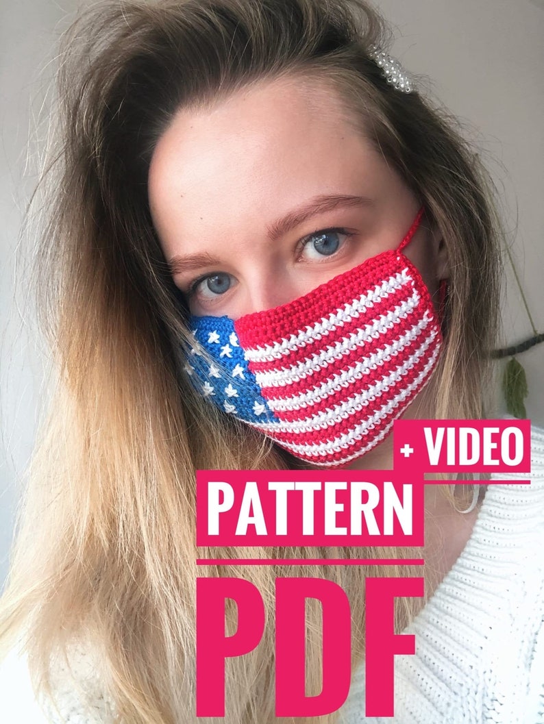 PATTERN Face Mask + Ear Saver American Flag Mask Protective Mask Face ...