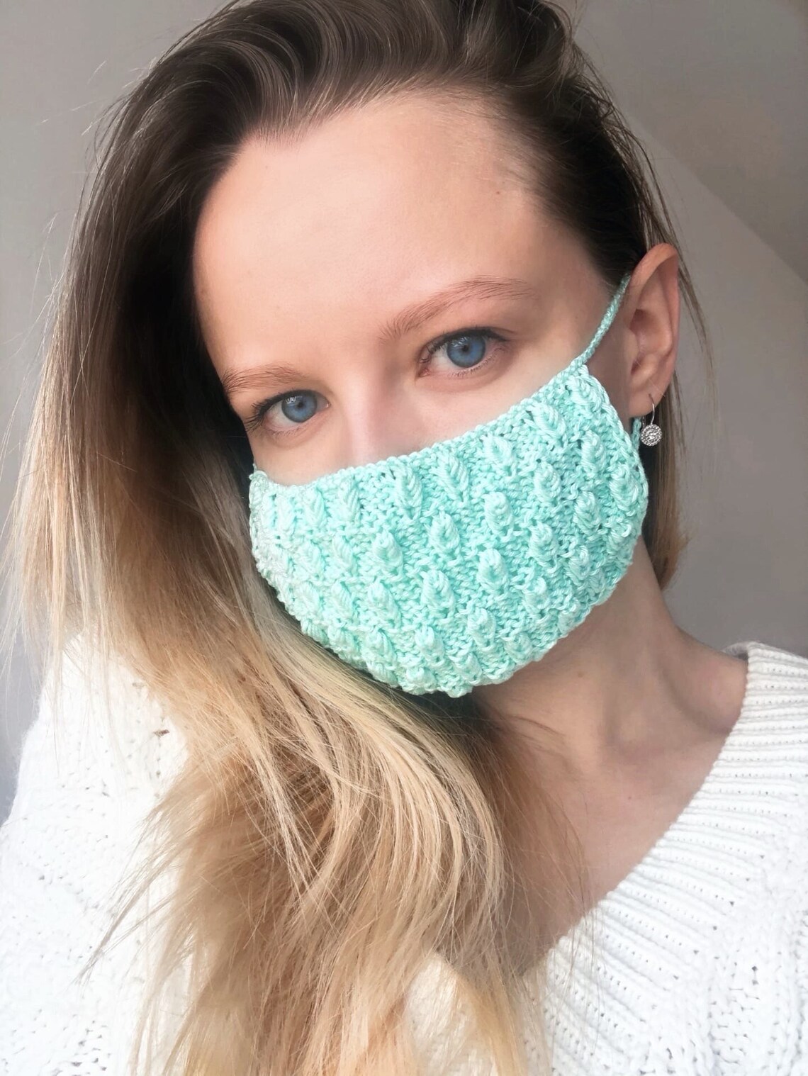 PATTERN Leaf Knit Face Mask Pattern Cotton Knitting Face Mask - Etsy