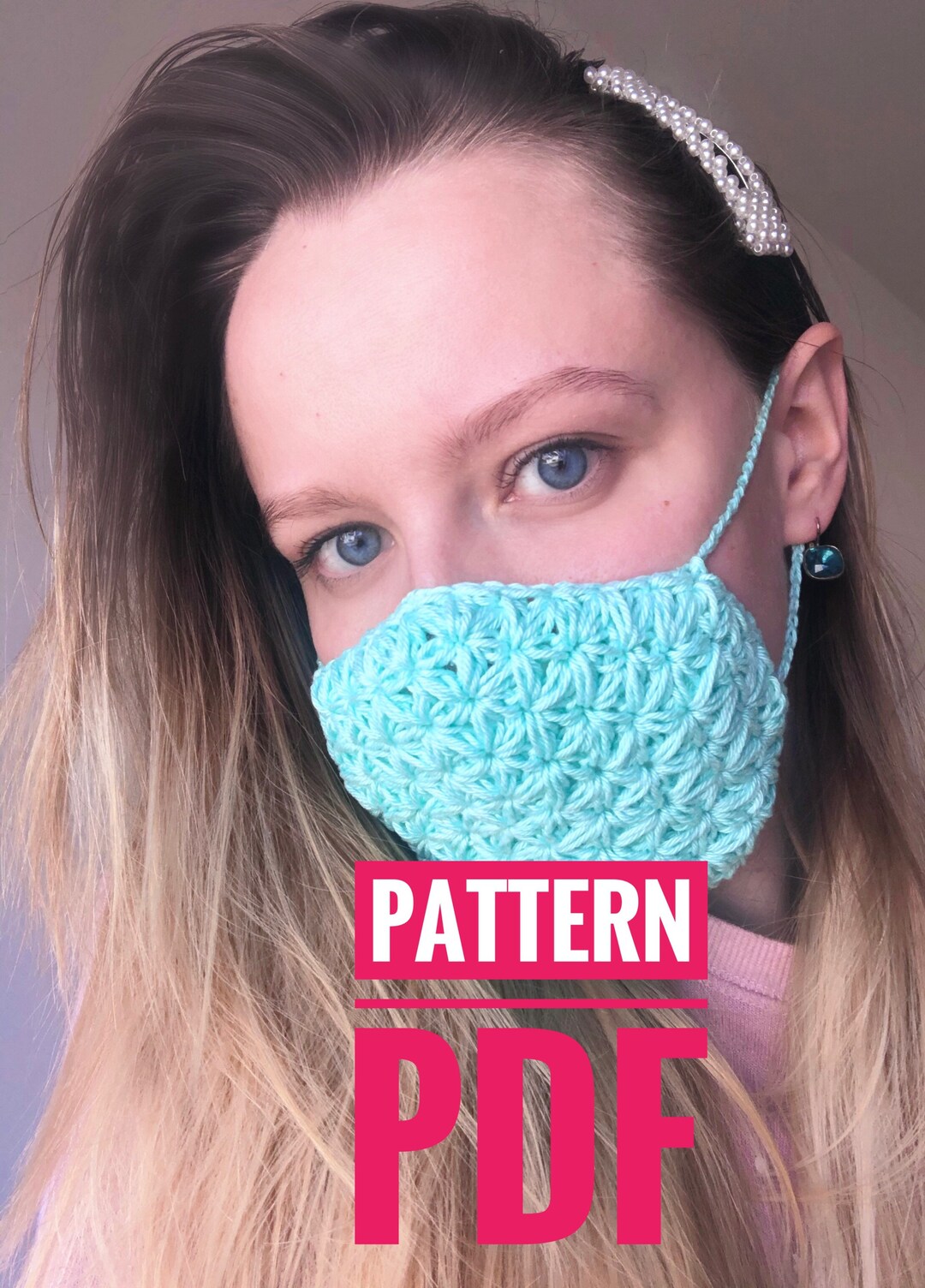 PATTERN Easy Crochet Cotton Face Mask Pattern Crochet Face Mask Jasmine ...