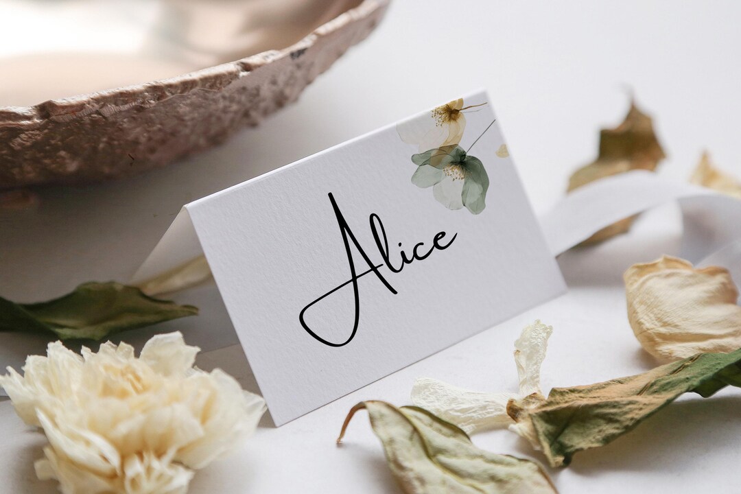 Table Place Cards, Table Number Cards, Foldable Table Cards, Digital ...