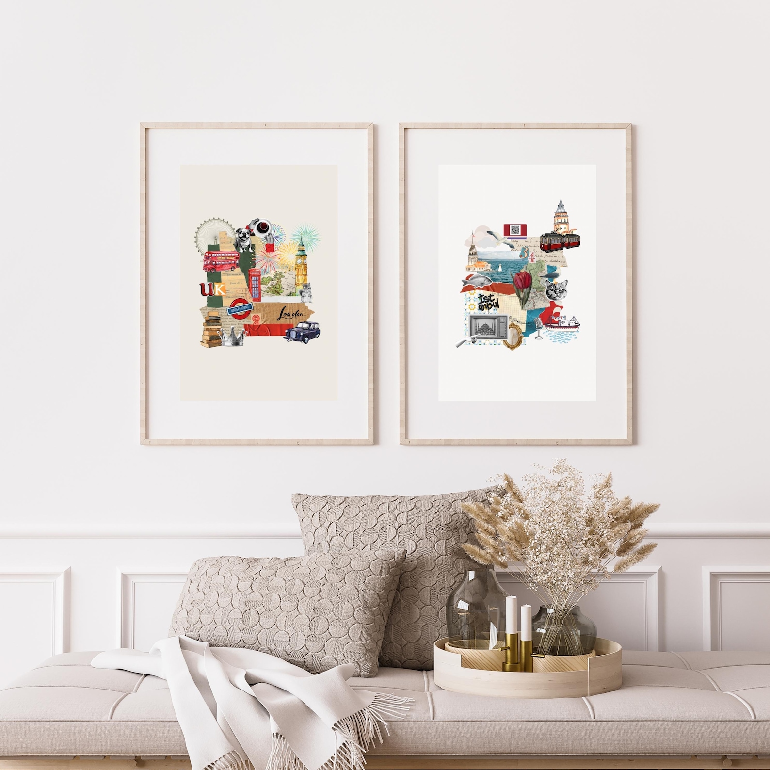 London Collage, London Poster, Wall Art, Printable Wall Art, Modern ...
