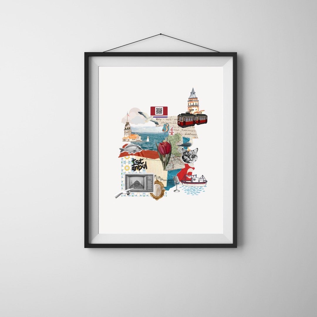 Istanbul Collage, Istanbul Poster, Turkish Wall Art, Printable Wall Art ...