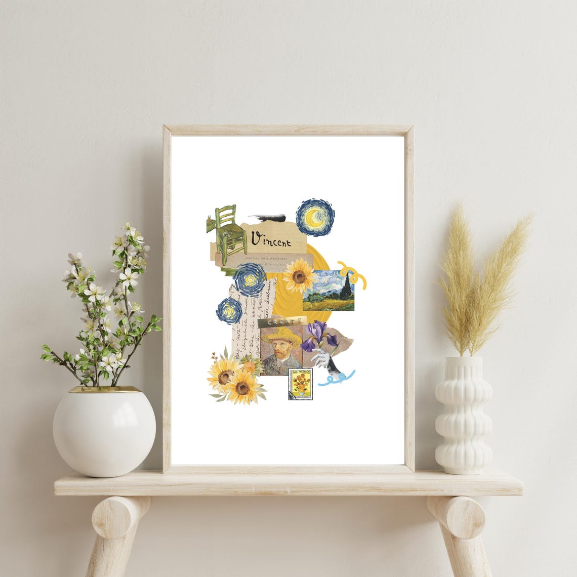 Vincent Van Gogh Collage,digital Poster,post Impressionism Wall Art ...