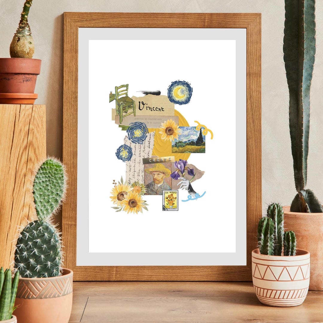 Vincent Van Gogh Collage,digital Poster,post Impressionism Wall Art ...