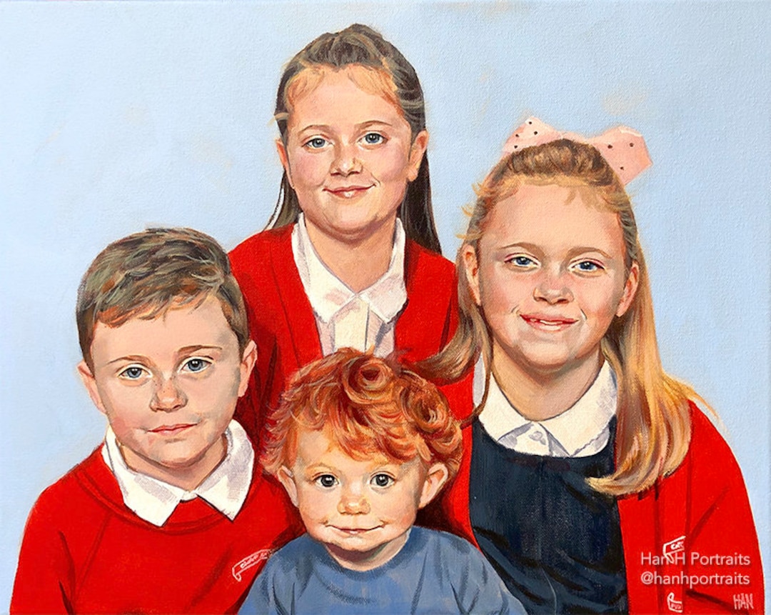 Custom Portrait Painting From Photo, Hand Painted Portrait Commission ...
