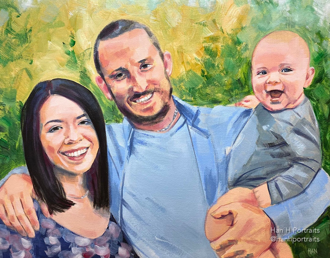 Custom Portrait Painting, Oil Painting From Photo, 100% Hand-painted ...