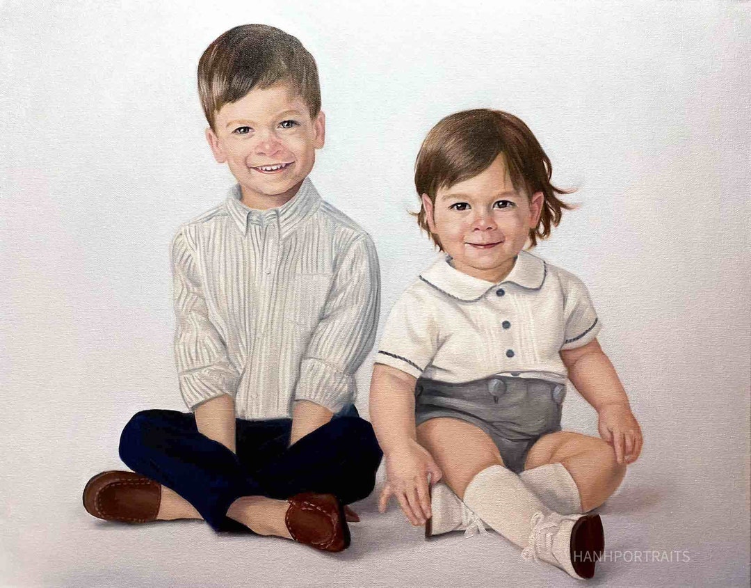 Custom Oil Painting From Photo: Hand Painted Portrait on Canvas ...