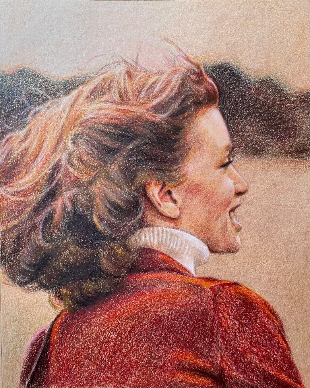 Custom Coloured Pencil Portrait, Drawing From Photo, Birthday Gift ...