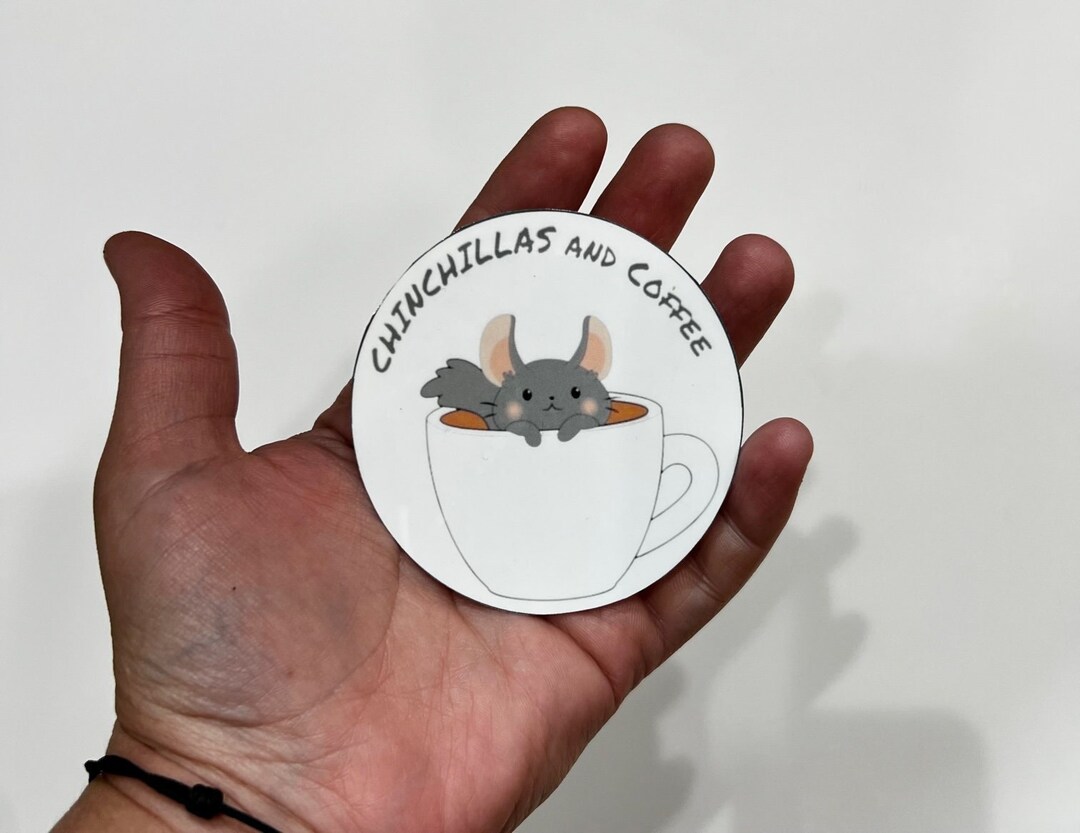 Chinchillas and Coffee Sticker, Funny Chinchilla Sticker, Cute ...