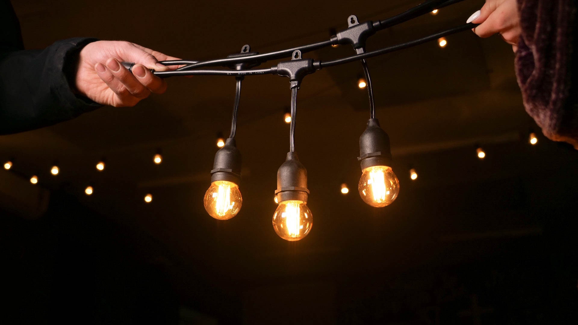 Outdoor String Retro Rustic Lights With Hanging LED Edison Bulbs 4W ...
