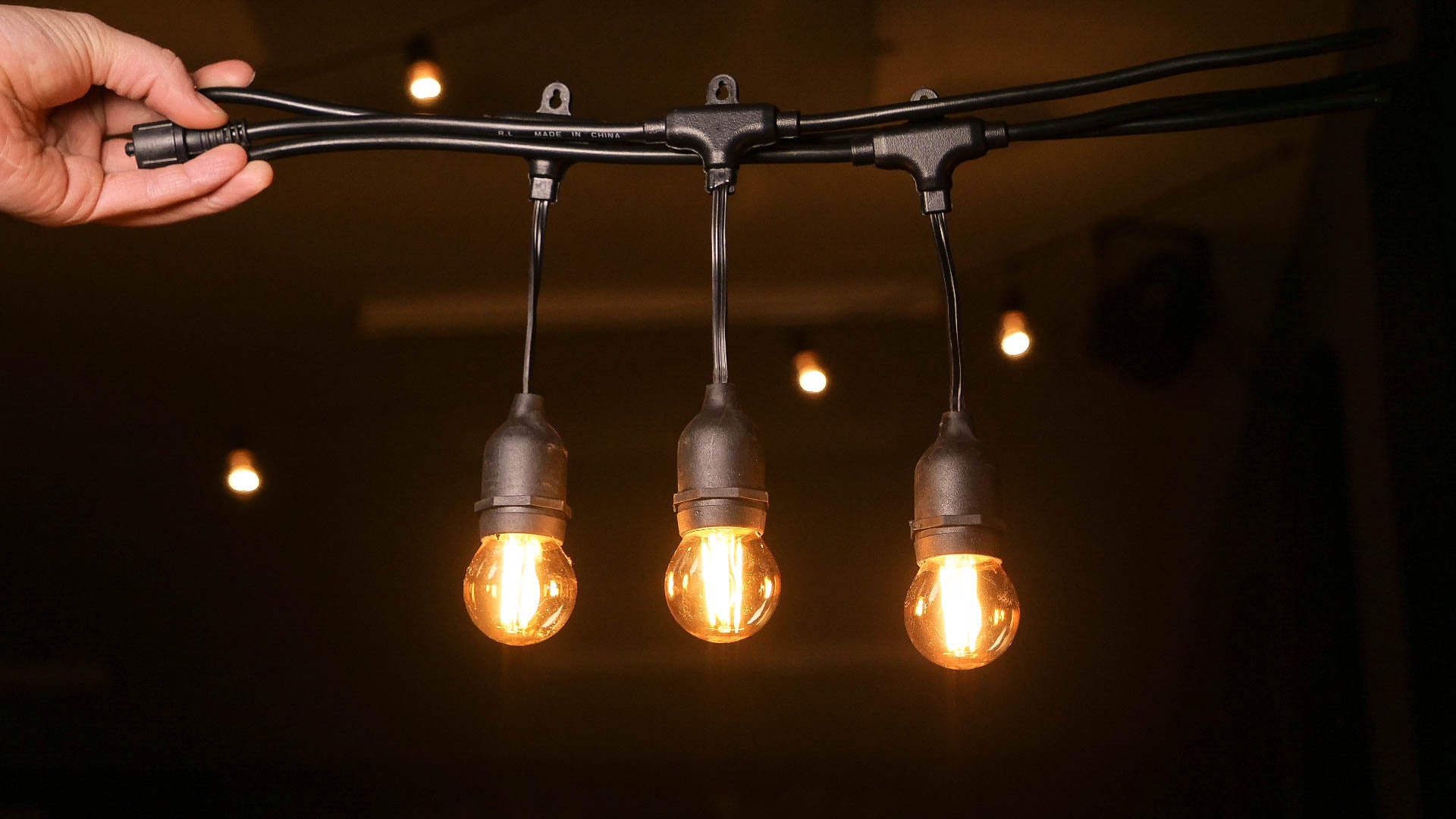 Outdoor String Retro Rustic Lights With Hanging LED Edison Bulbs 4W ...