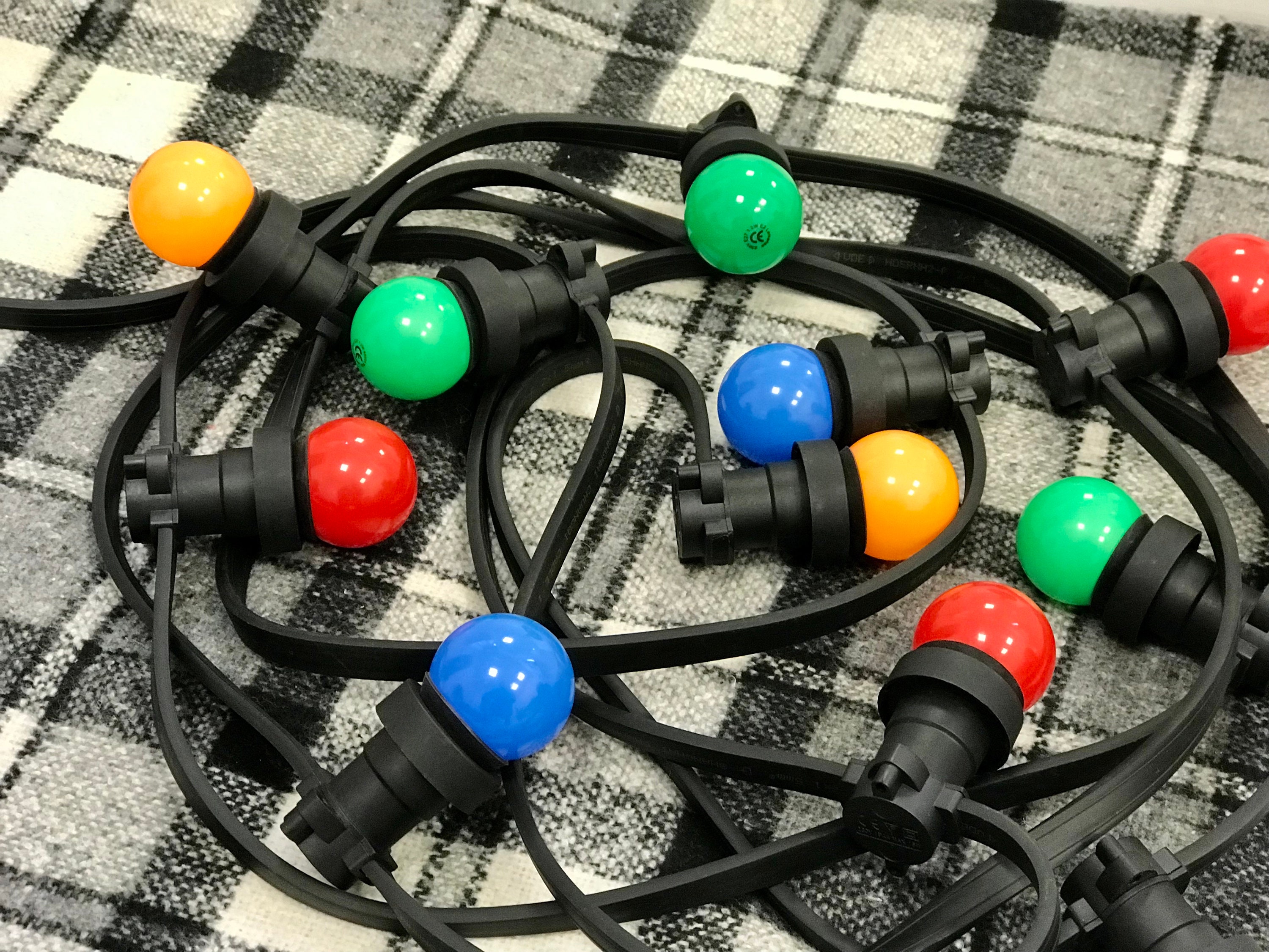 Outdoor Loft String Lights With Multi-colored LED Bulbs for Patio ...