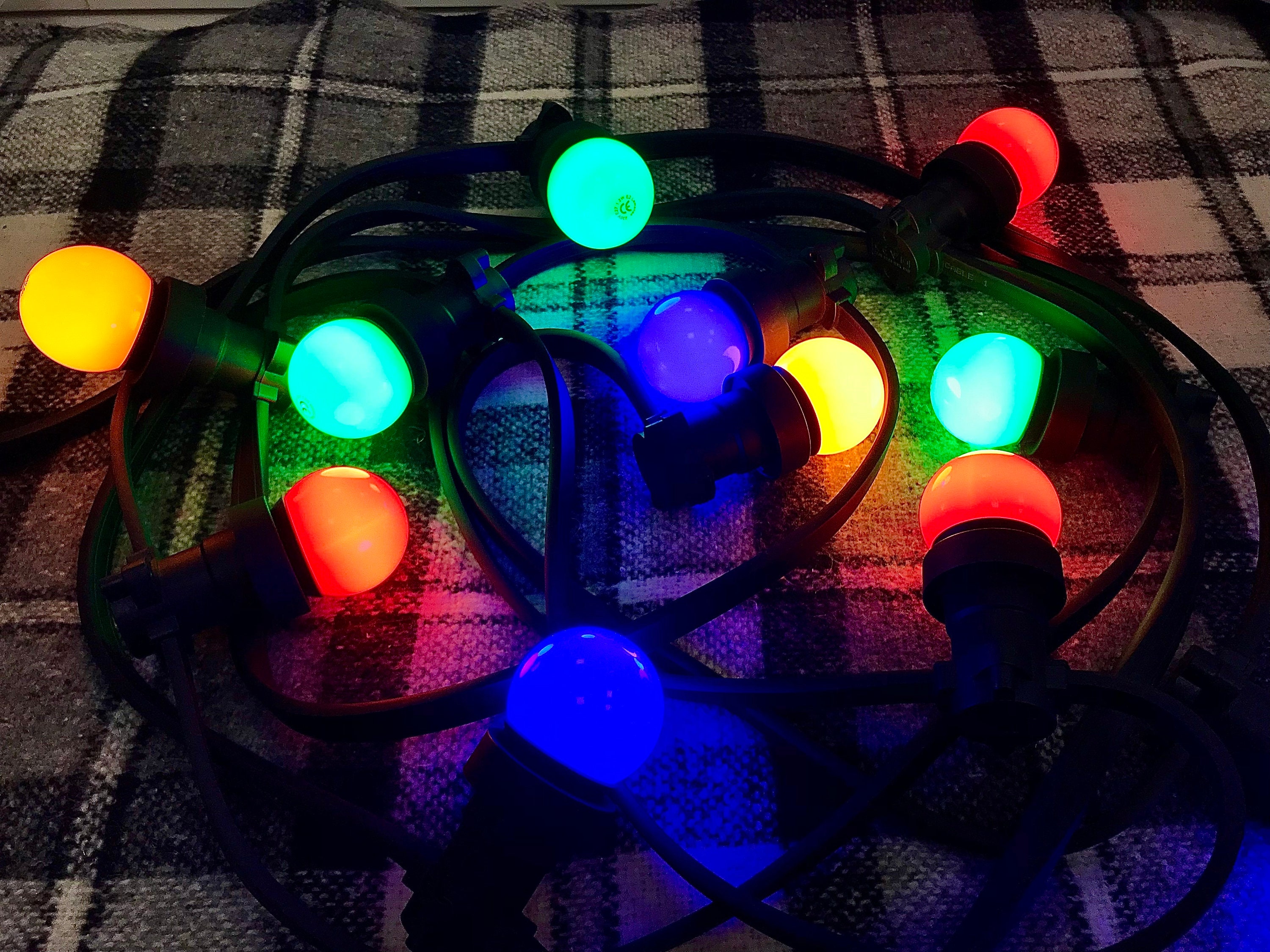 Outdoor Loft String Lights With Multi-colored LED Bulbs for Patio ...