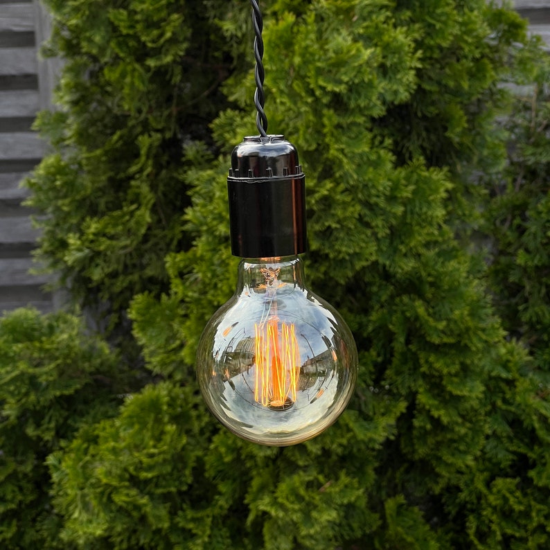 Retro String Lights on Twisted Wire With Hanging Edison Bulbs 40W - Etsy