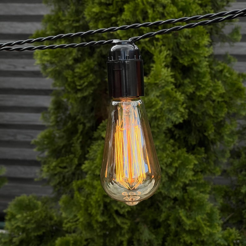 Edison Bulb String Lights, Vintage Indoor Decor, 40W А3 - Etsy