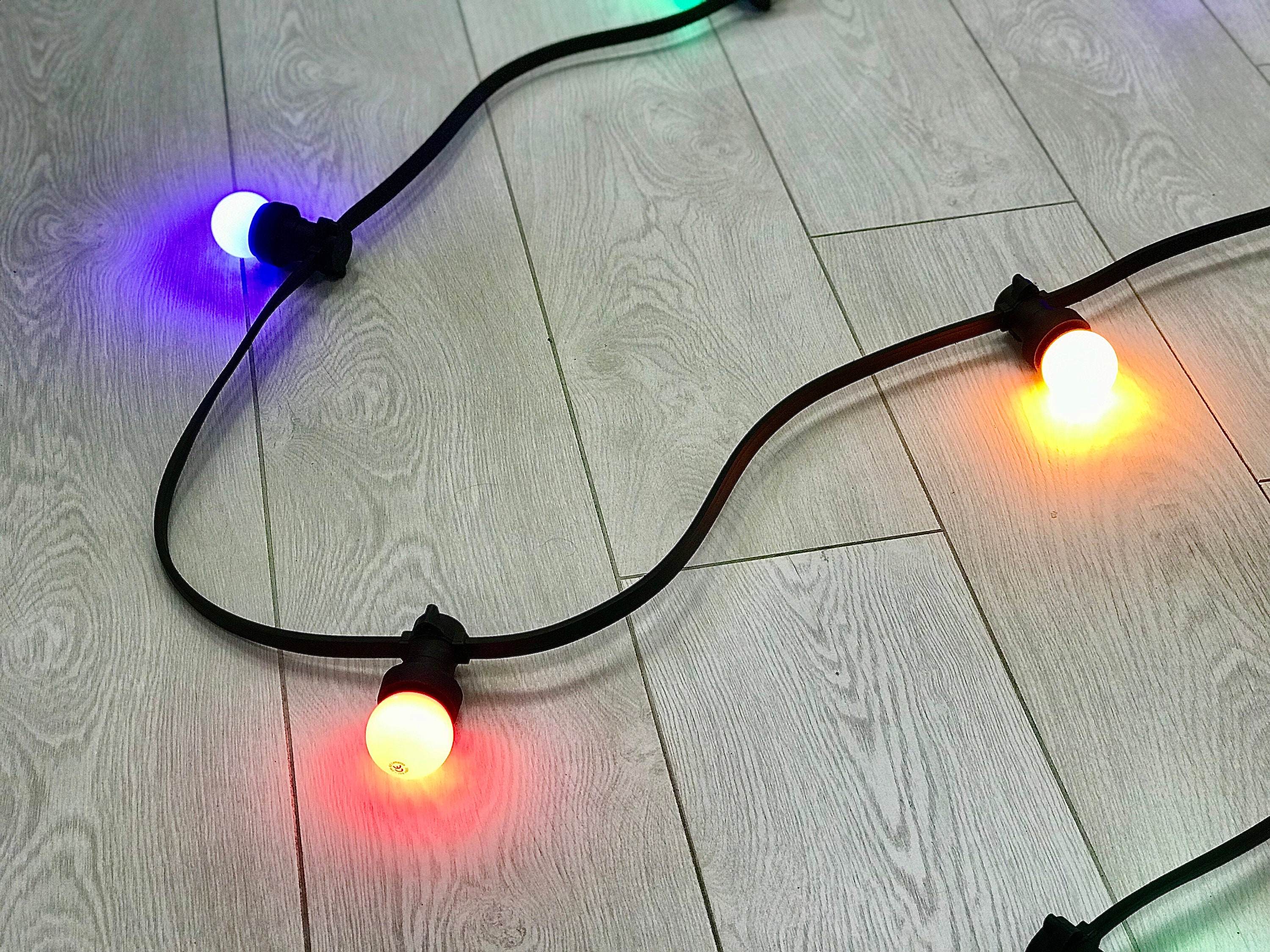 Outdoor Loft String Lights With Multi-colored LED Bulbs for Patio ...