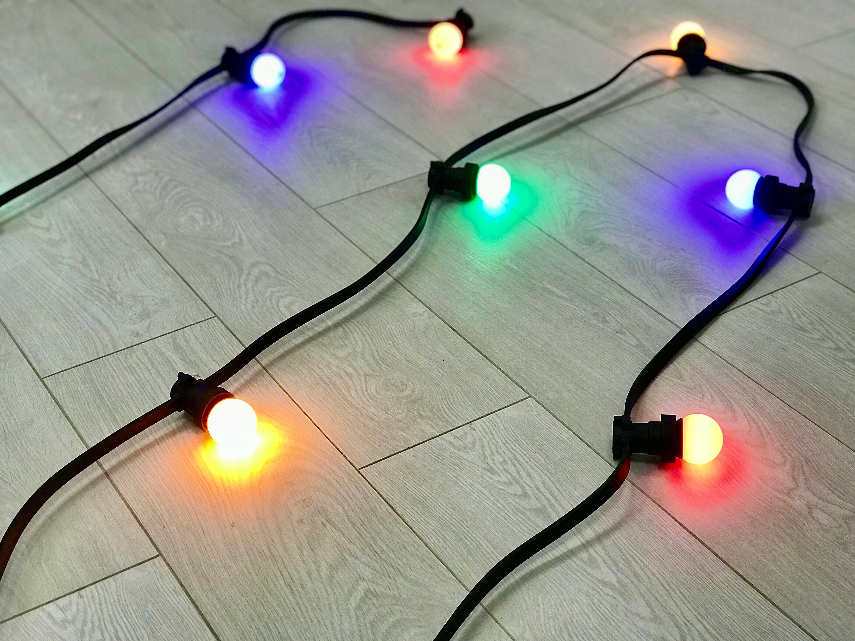 Outdoor Loft String Lights With Multi-colored LED Bulbs for Patio ...