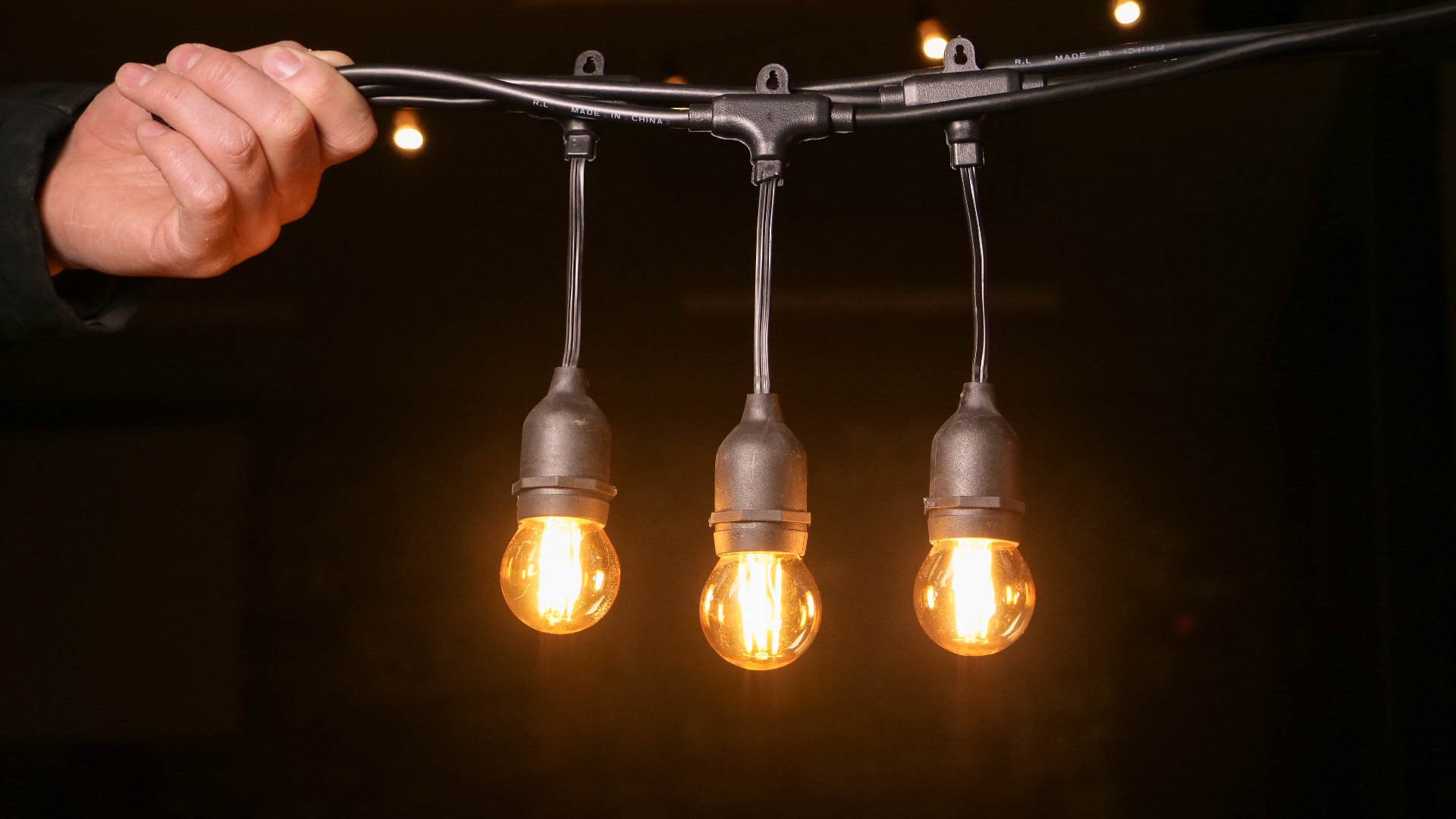 Outdoor String Retro Rustic Lights With Hanging LED Edison Bulbs 4W ...