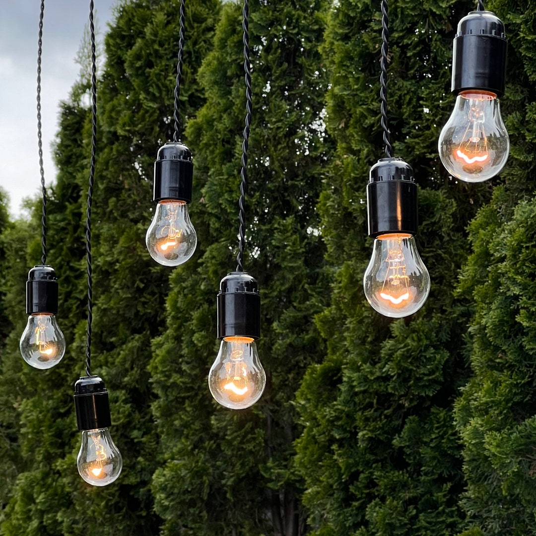 Outdoor String Lights With Hanging Incandescent Bulbs 25W for Patio ...