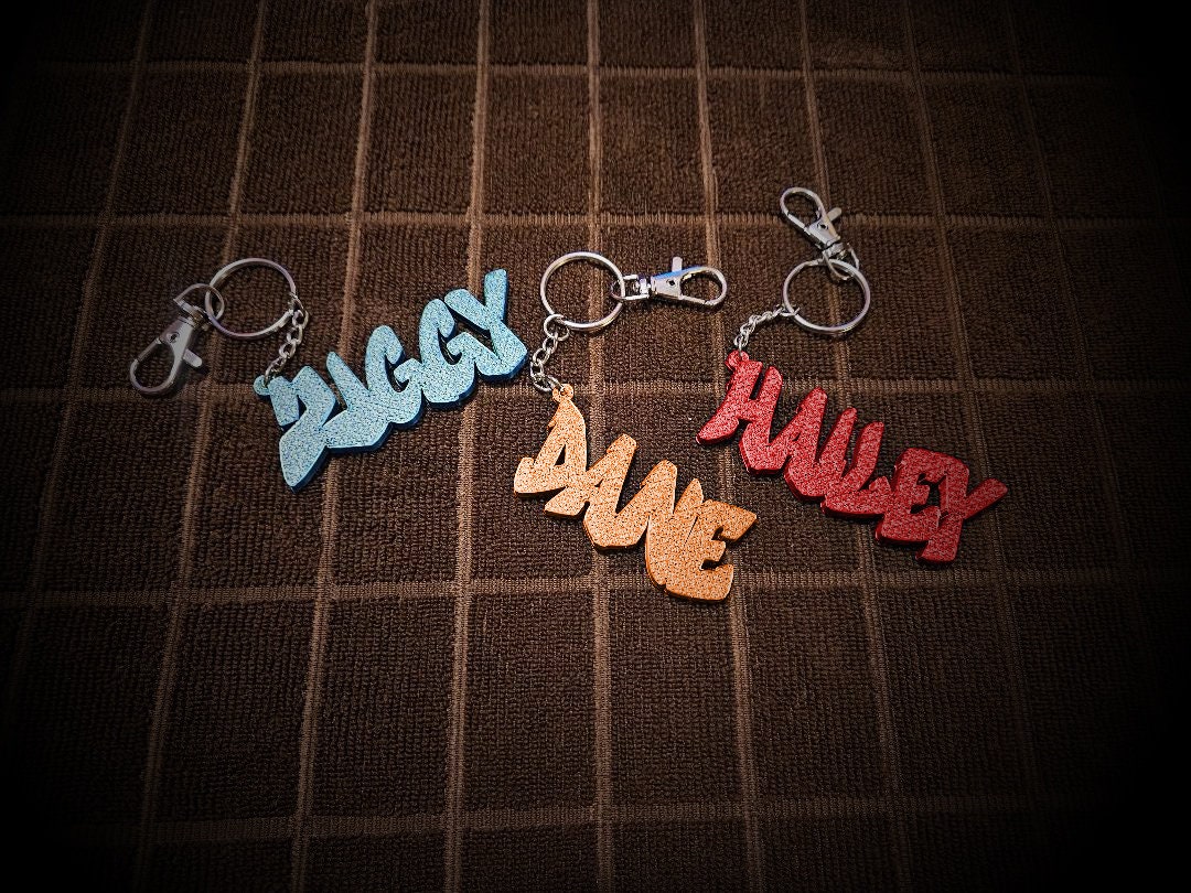 Personalized 3D Printed Graffiti Keychain - Etsy