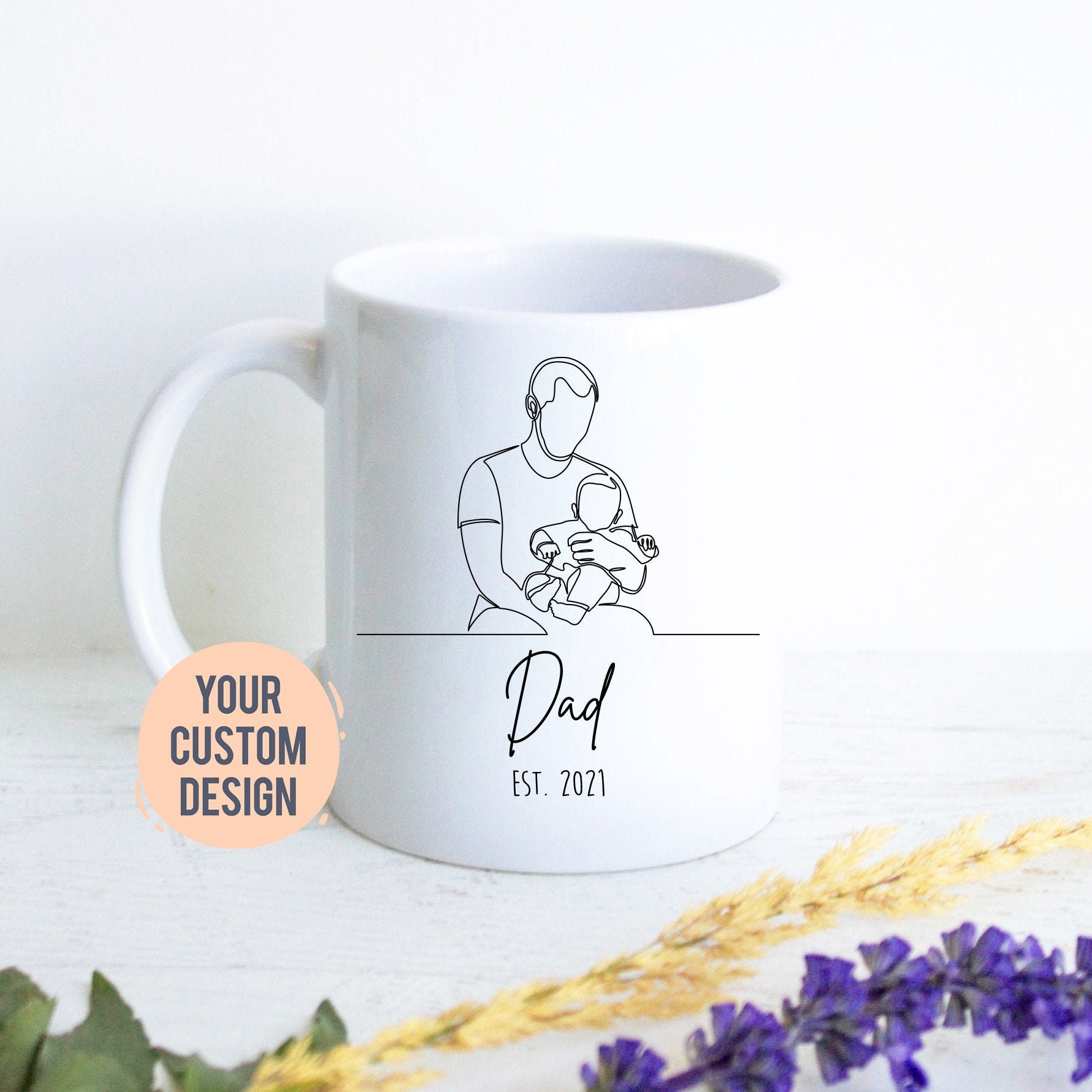 New Dad Gift Father's Day Mug Baby Reveal Best Dad | Etsy