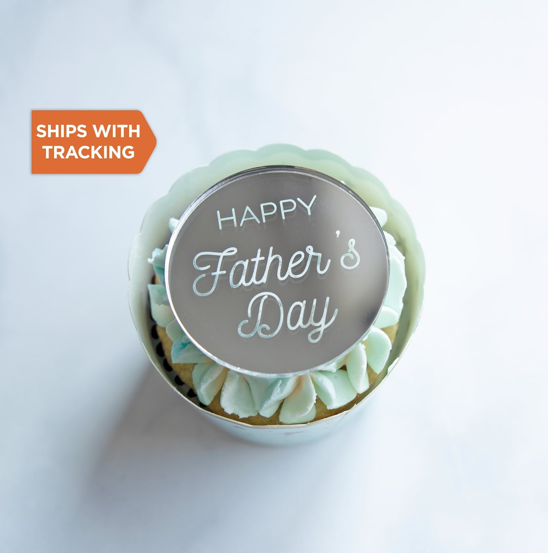Happy Father's Day Cupcake Topper | Personalized Father's Day Wood ...