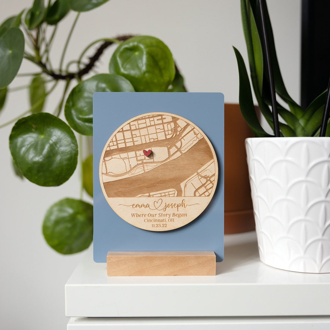 Where We Met Map Plaque Where It All Began, Couples Gift,our First Date ...